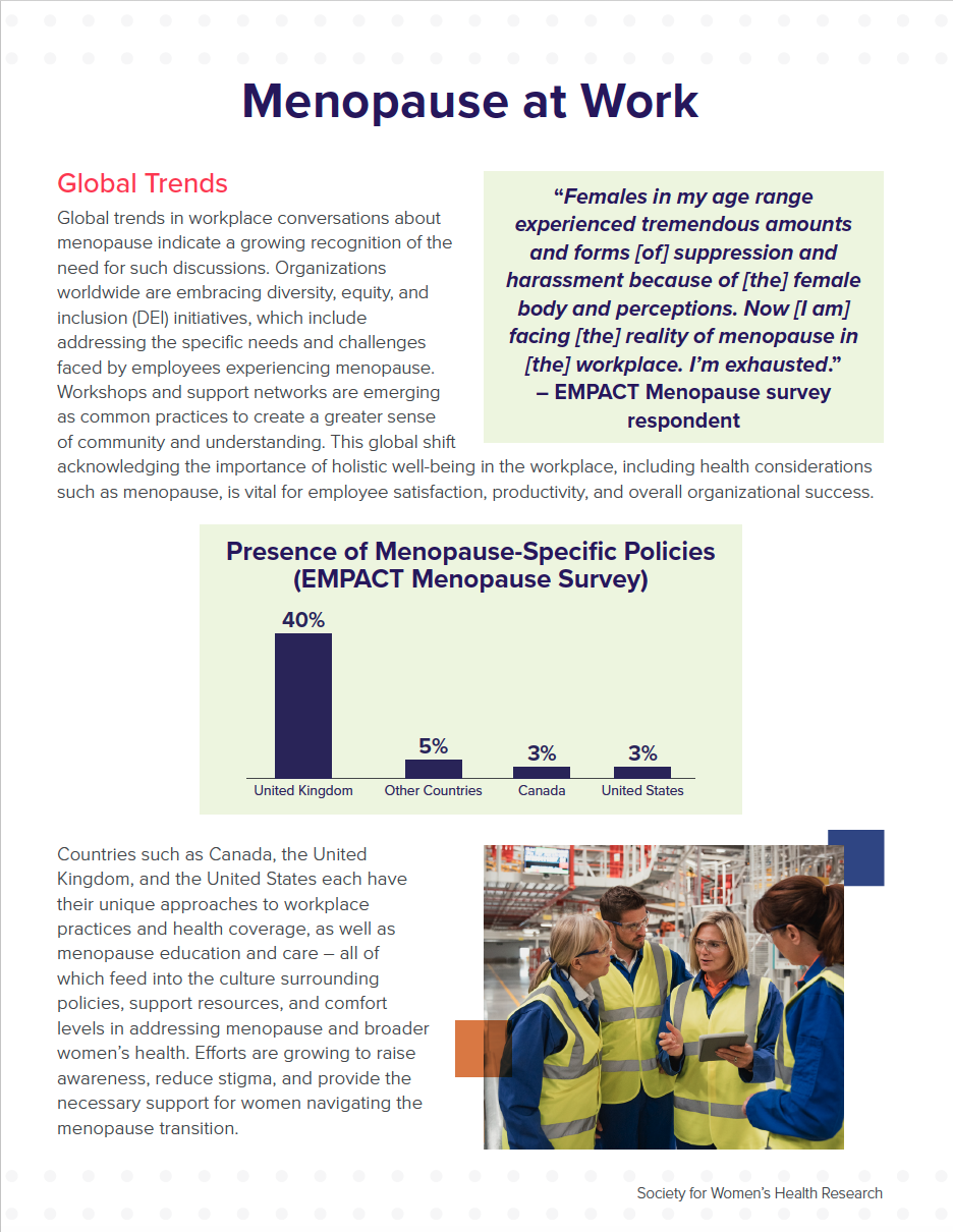 Menopause Workplace Resource Guide for Managers - Society for Women's Health Research