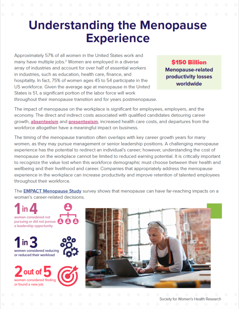 Menopause Workplace Resource Guide for Managers - Society for Women's ...