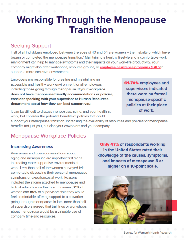 Menopause Workplace Resource Guide for Women - Society for Women's Health Research